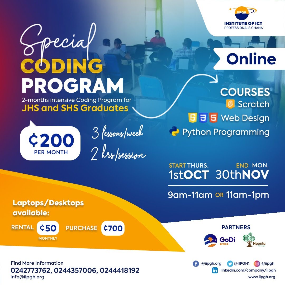 INSTITUTE OF ICT PROFESSIONALS GHANA - IIPGH - JHS and SHS Grads ...