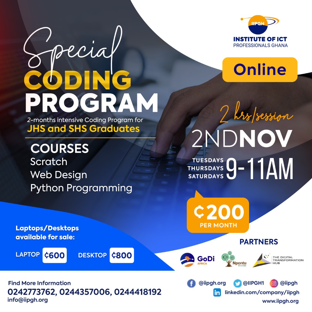 INSTITUTE OF ICT PROFESSIONALS GHANA - IIPGH - JHS SHS Special program